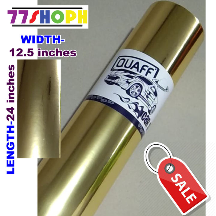 Glossy Gold Mirror QUAFF Car Sticker 24 inches x 12.5 inches | Lazada PH