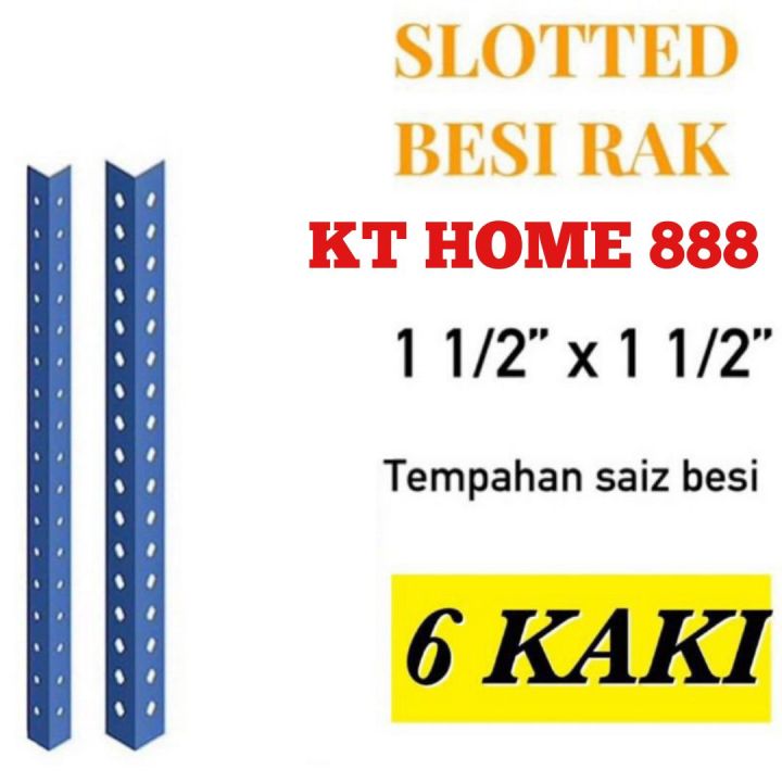 Besi angle rak lubang 6kaki/slotted angle bar 6’ | Lazada
