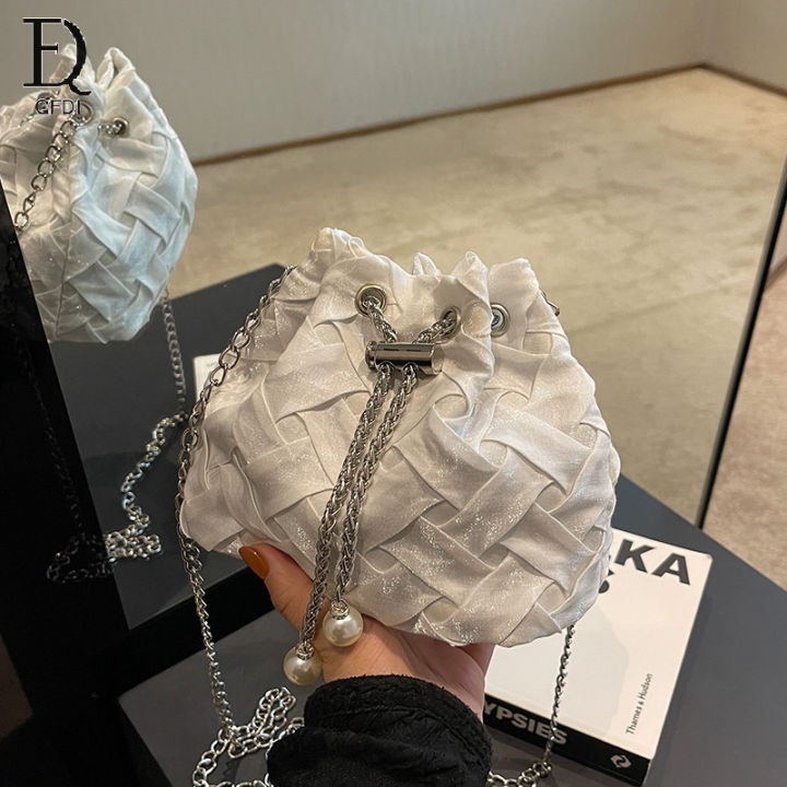 ทอแฟชั่นกระเป๋าสะพายข้างผู้หญิง QFDI ถุงถังโซ่กระเป๋าสะพายเกาหลี ...