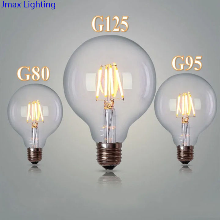 Jmax Filament Bulb 4W 6W 8W 12W Edison LED G80 G95 G125 Big Ball Bulb ...