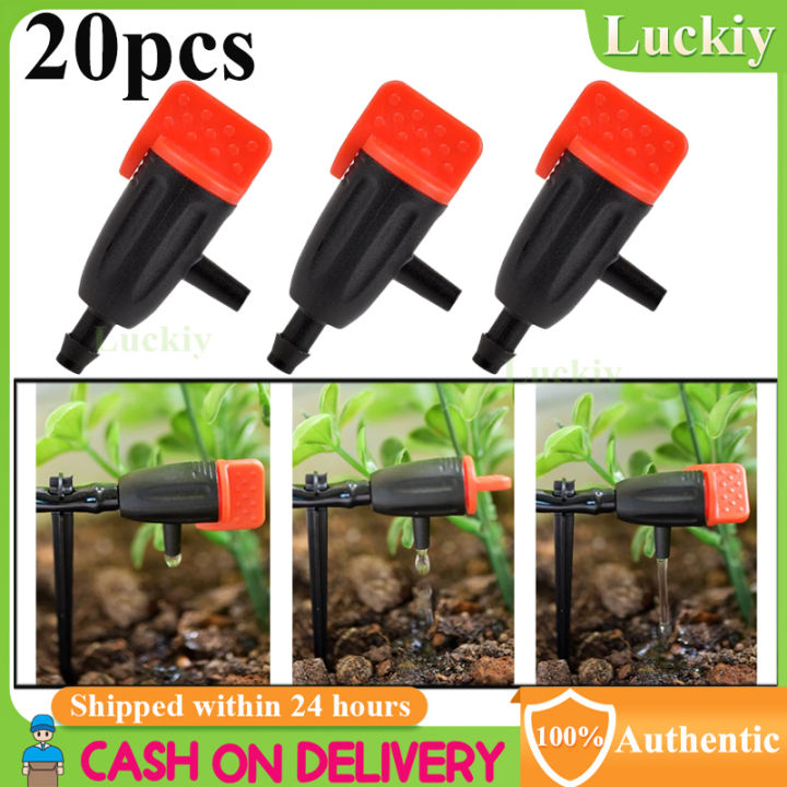 20Pcs Adjustable Irrigation Dripper 0-40L Pressure Compensated Dripper ...