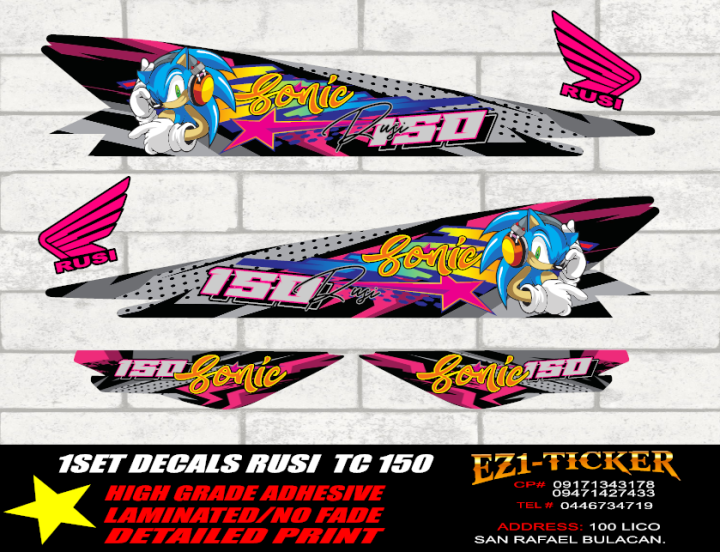 RUSI 150 SONIC DECALS | Lazada PH