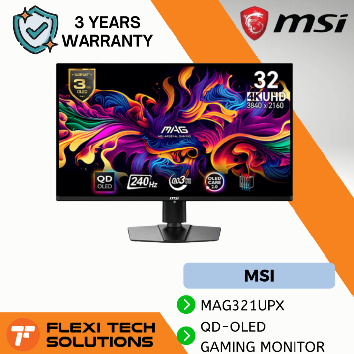 Flexi Tech MSI MAG321UPX 3840x2160 (UHD) QD-OLED Gaming Monitor | Lazada