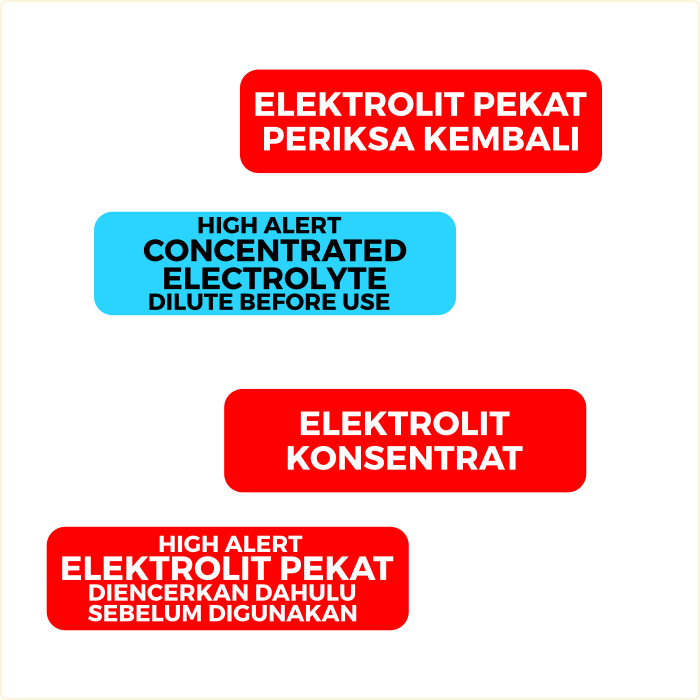 Stiker High Alert Elektrolit Pekat Stiker Penanda Obat RS Apotek ...
