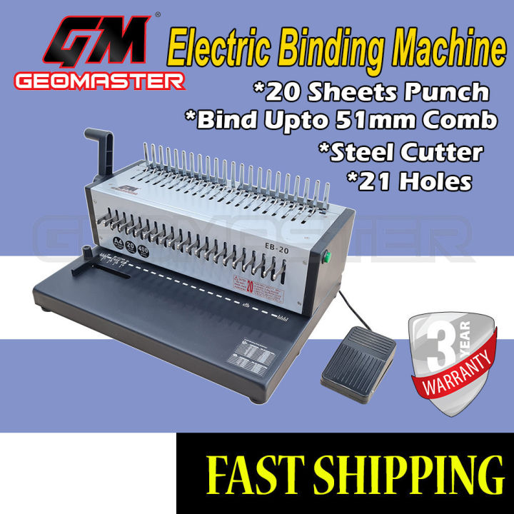 GM Electric Binding Machine EB-20 , Comb Binding Machine - 20 Sheets ...