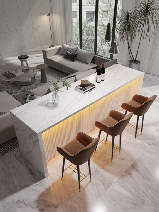 Light luxury household bar table dining table living room separated by ...