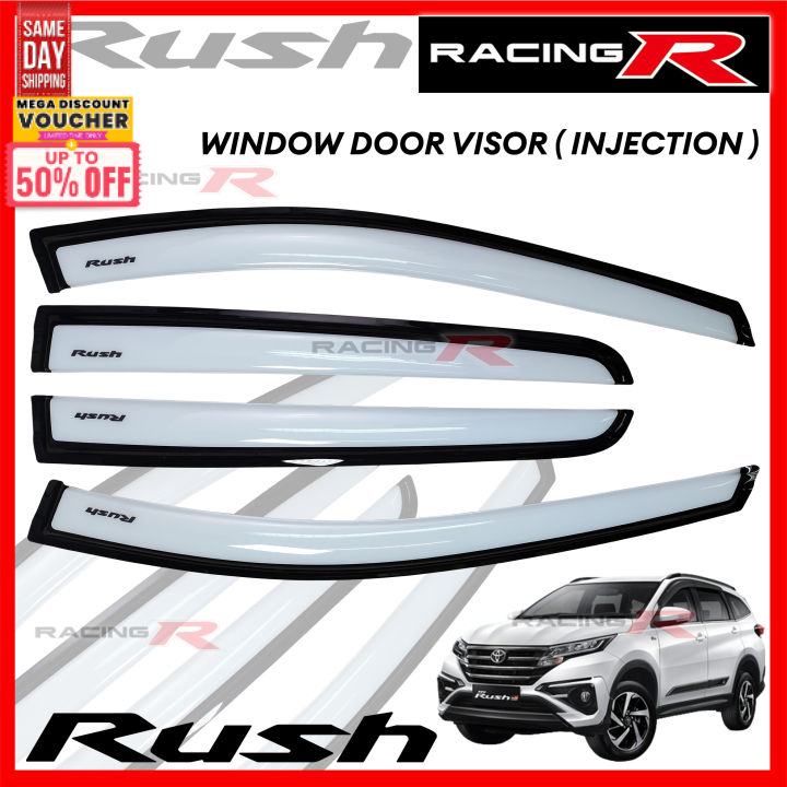 Toyota Rush 2018 to 2025 INJECTION Window Door Rain Visor BLACK WHITE ...