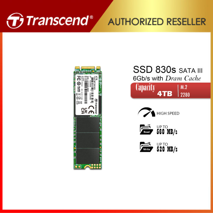 Transcend SATA III 6Gb/s M.2 2280 SSD 830S 4TB 2TB 1TB 512GB | With DRAM Cache | Use in Ultra ...