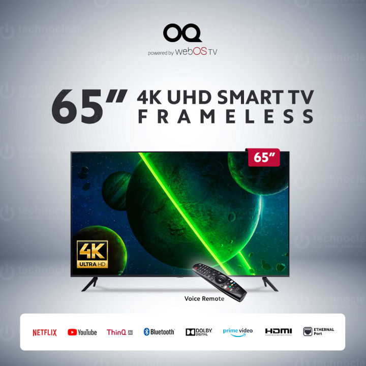 WOW | OQ 65" 4K UHD SMART TV FRAMELESS with Voice Remote | Evo series ...