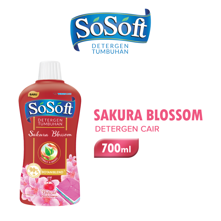 SOSOFT Deterjen Cair Sakura Blossom Botol 700ml | Lazada Indonesia