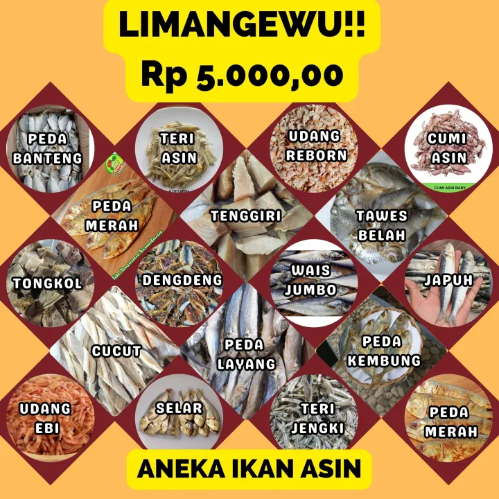 LIMANGEWU!! IKAN ASIN SERBA 5000 ANEKA IKAN ASIN TONGKOL,TENGGIRI,TERI ...