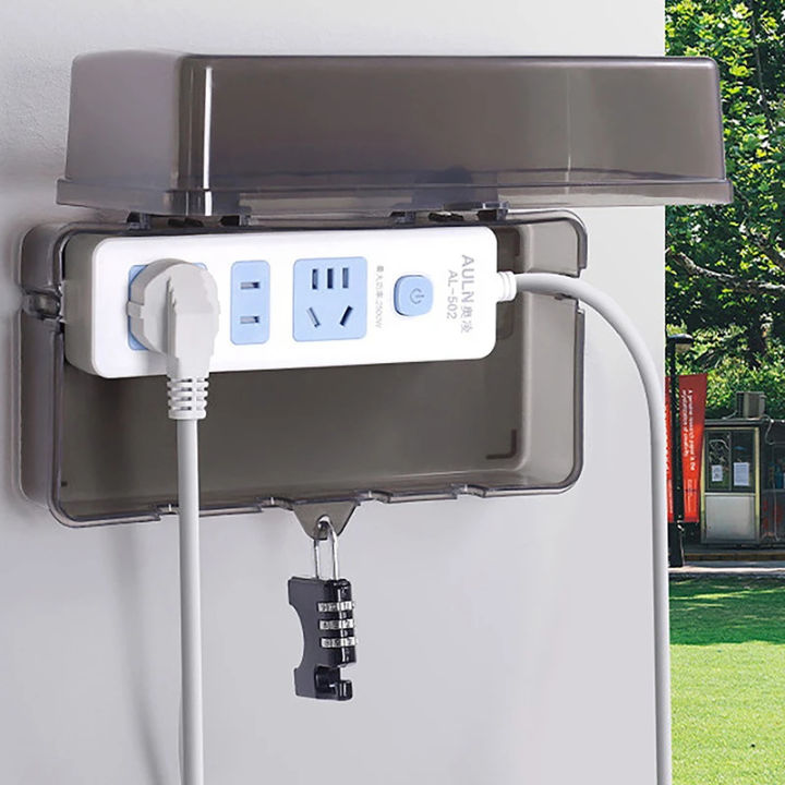 Waterproof large outdoor electrical lockable weatherproof outdoor extension cord cover protect ...