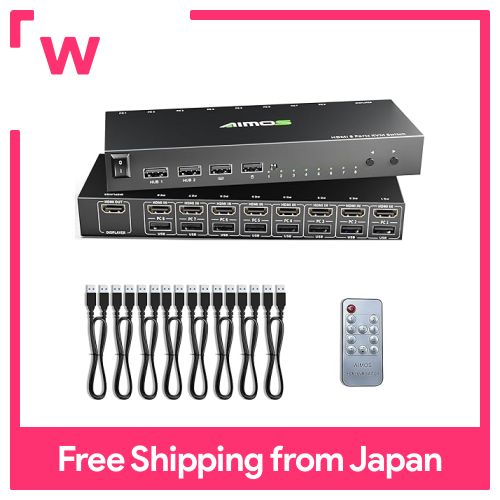 AIMOS HDMI KVM Switcher 8-input/1-output Hotkey 4K30Hz Keyboard, Mouse ...