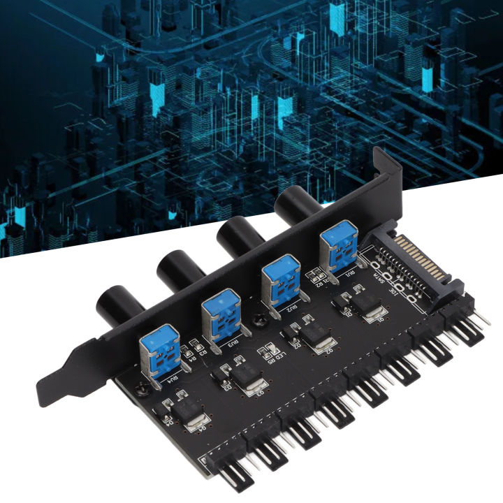 PC Fan Hub Fan Controller 4 Knob High Speed for Computer Water Cooling ...