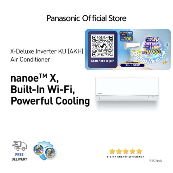 [FREE INSTALLATION] PANASONIC R32 RAC X-DELUXE (KU) INV WM 1.0/1.5/2.0 ...