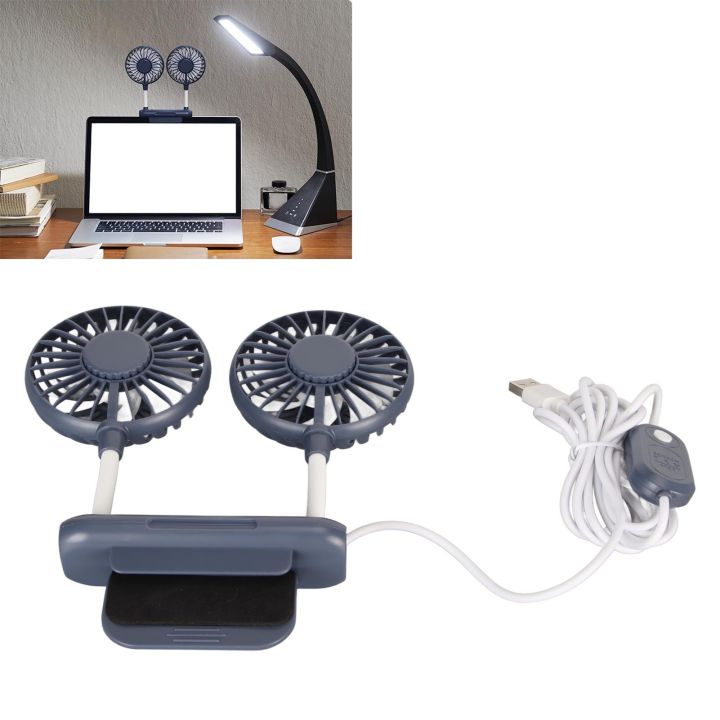 Screen Clip On Fan Easy Operation 2 Heads Monitor Fan for Family ...
