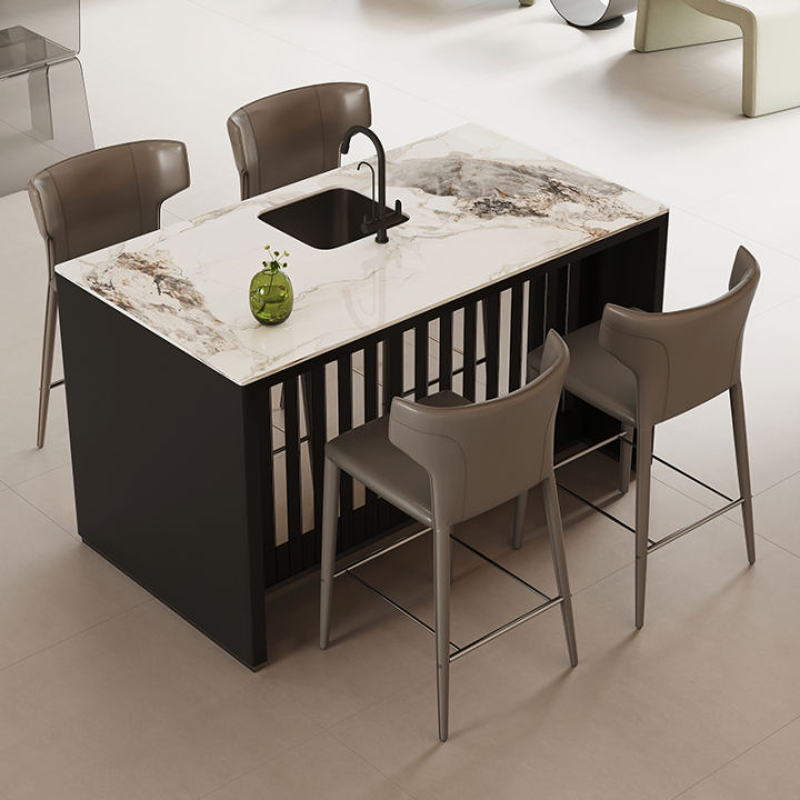 2022 new rock plate island table integrated bar western food counter ...