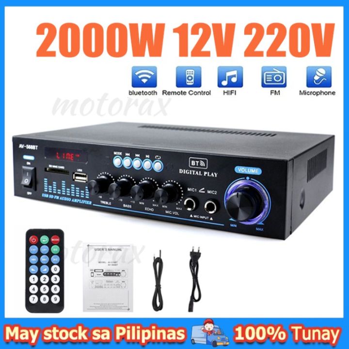 🇵🇭 220V 2000W 2-channel D-level HIFI Bluetooth power amplifier Car Home ...