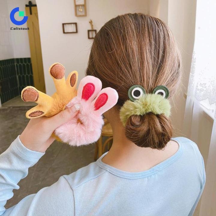 Calistouk Labubu's plush hair loopheadband tied with ponytail rubber ...