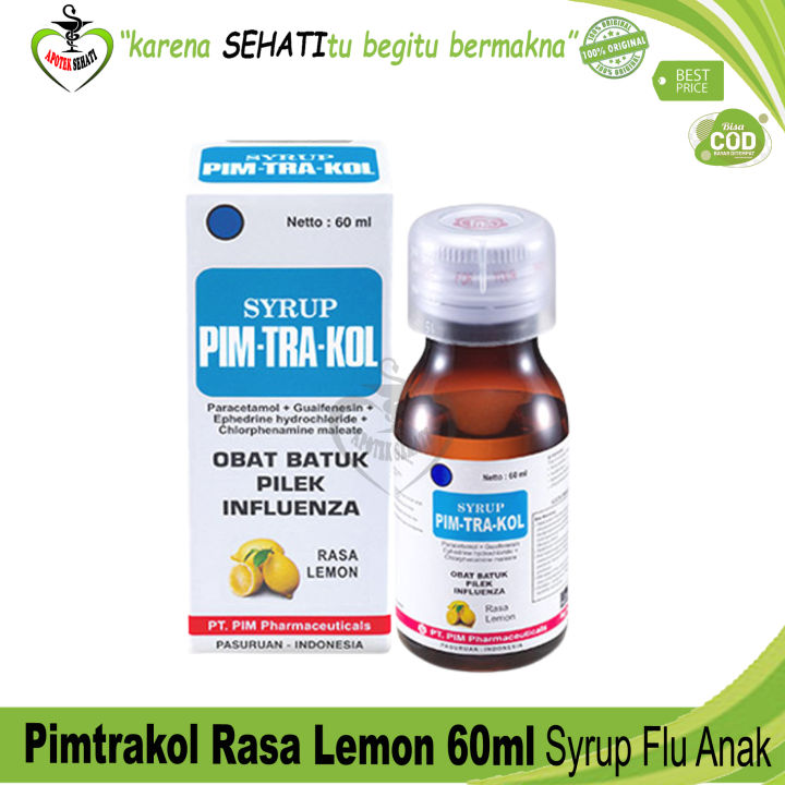 Pim tra kol Syrup Anak dan Bayi Demam Flu Batuk Pimtrakol | Lazada ...