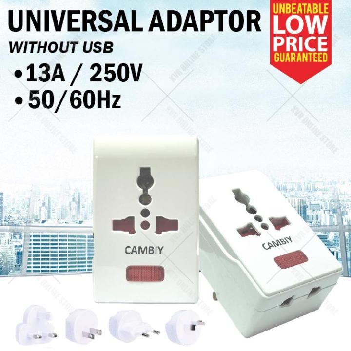 Universal Socket 3 Pin Plug Adaptor Travel Adapter Multi Switch ...
