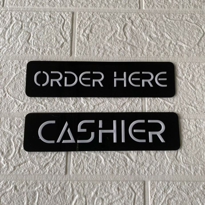 Signage Order Here Cashier Akrilik Timbul - Laser Cut | Lazada Indonesia