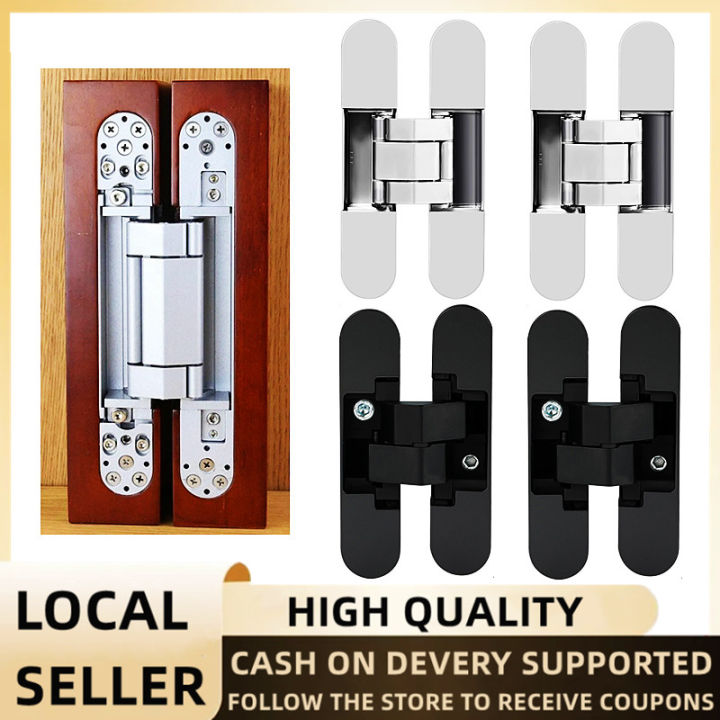 Yoqu Hinges 2PCS Hidden Door Hinges 180 Degree Swing Hinge Adjustable ...