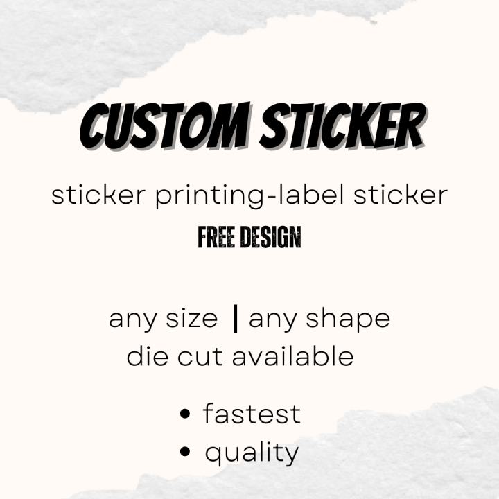 Custom sticker label printing *Any size available* | Lazada