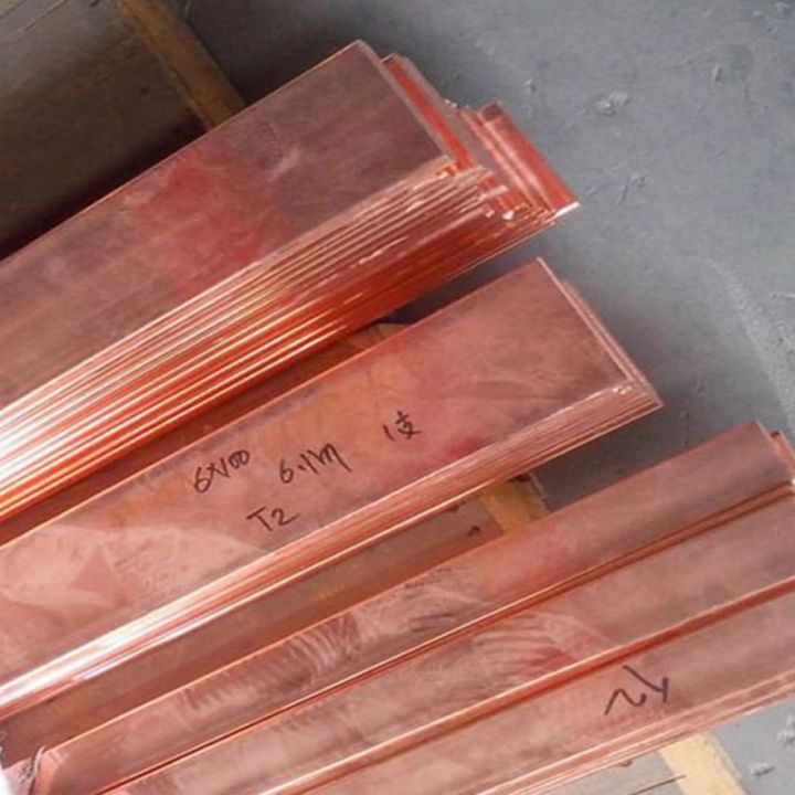 1PCS Length 1000mm T2 Metal Rod Red Copper Flat Bar Strip 99.95% Pure ...