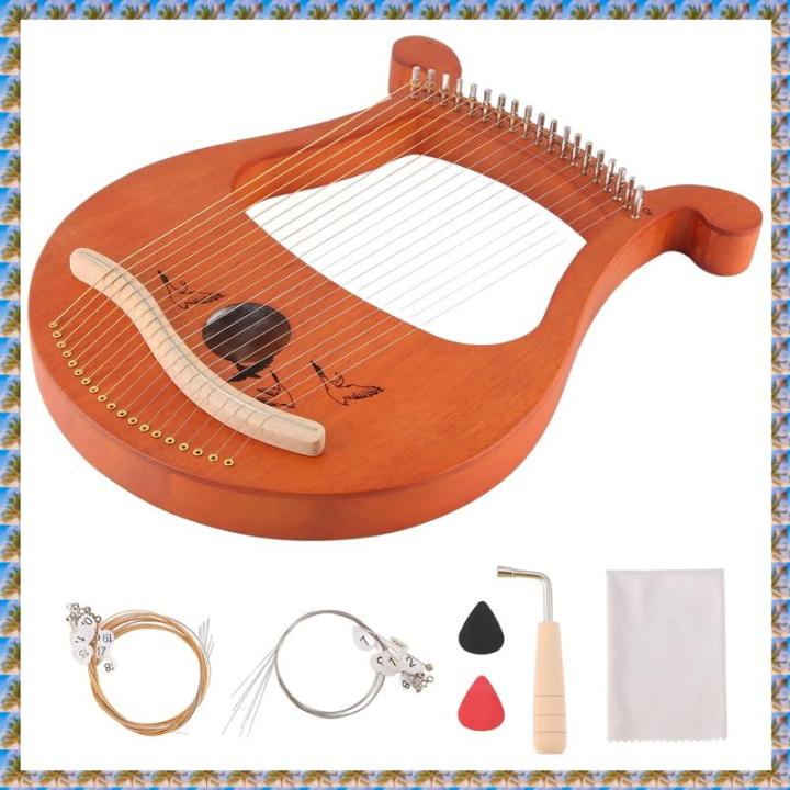 (IDOQ) Lyre Harp,19 String Greek Violin,19 String Lyre Patterns Carved ...