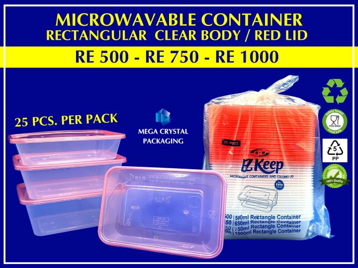 [ 25 Pcs. ] Microwavable Container RE 500 / RE 750 / RE 1000 ...