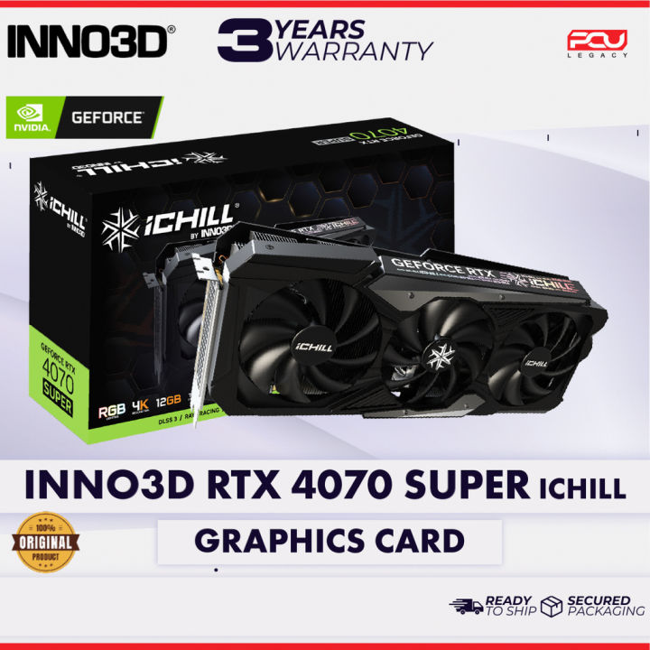 INNO3D GEFORCE RTX 4070 SUPER ICHILL X3 BLACK 12GB GDDR6X VGA CARD (3Y ...