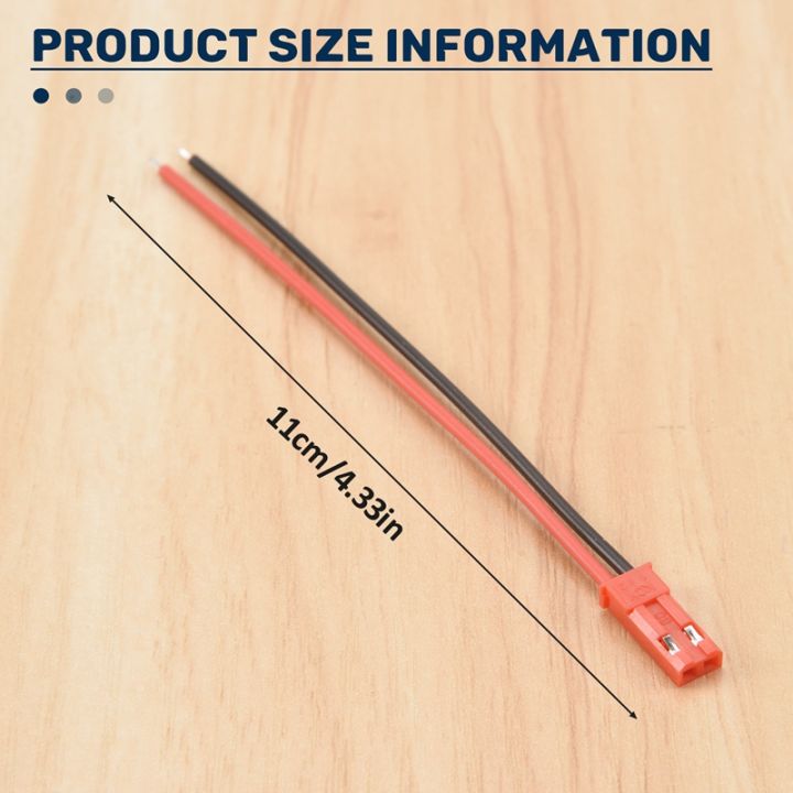 () 10 Pairs 2 Pin JST Plug Socket Connector M to F 110mm Cable Wire Red ...
