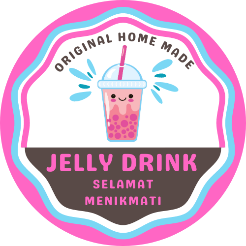 Cetak Stiker Lebel Produk Minuman Jelly Drink 25 Pcs Kiss Cutting Bulat ...