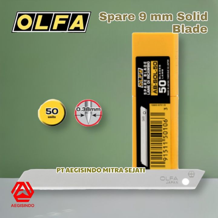 REFILL Olfa Cutter AB-SOL-50 9 mm Solid Blade isi 50 Pcs | Lazada Indonesia