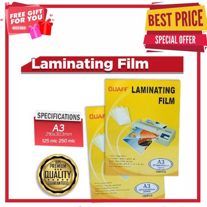 (A3 Size) 125/250 MICRONS QUAFF LAMINATING FILM | Lazada PH