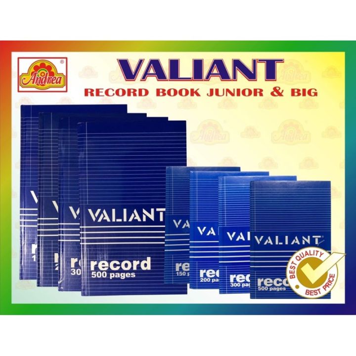 Valiant Record Book junior big sizes 150 pages 200 pages 300 pages 500 ...