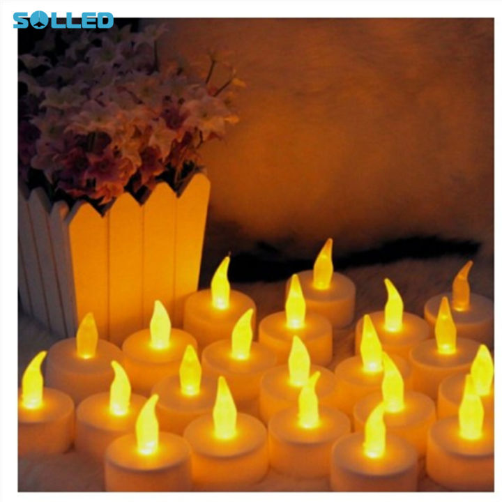 SOLLED 1ชิ้นเทียนแอลอีดีไร้เปลวแบตเตอรี่หลอดไฟสีสว่างกระพริบแถวติดทนนาน ...