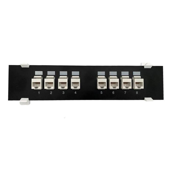 8-Port Cat6 UTP Network Patch Panel with Wall Mount Bracket RJ45 Insert ...