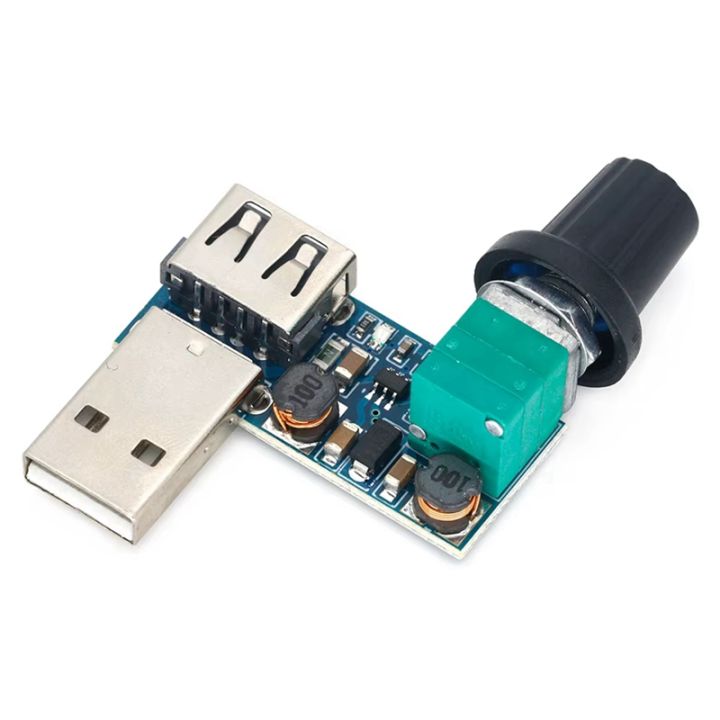 DC 5-12V USB Fan Stepless Speed Controller Regulator with Switch Speed ...