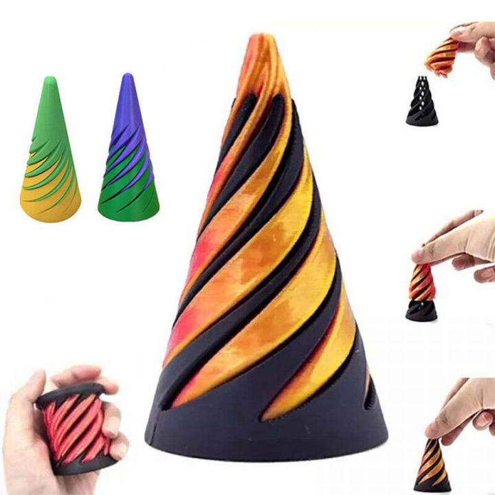 3D Printed Spiral Cone Toy Impossible Pyramid Passthrough Sculpture ... 3D Printed Spiral Cone Toy Impossible Pyramid Passthrough Sculpture ...