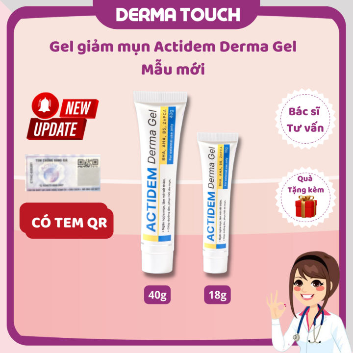 Actidem Gel giảm mụn Actidem Derma Gel 18gam 40gam, mẫu mới, giảm mụn ...