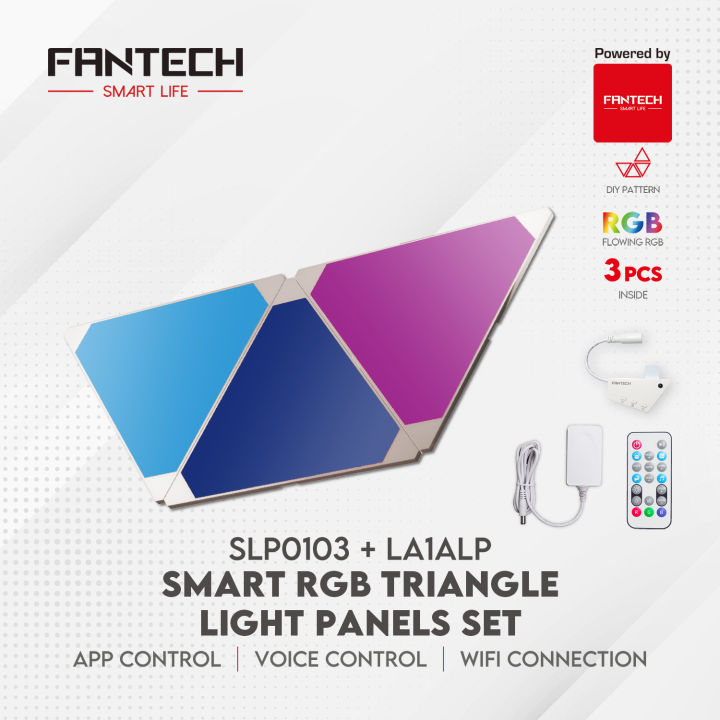 Fantech SLP0103 Smart RGB Triangle Light Panels Set, Voice and App ...