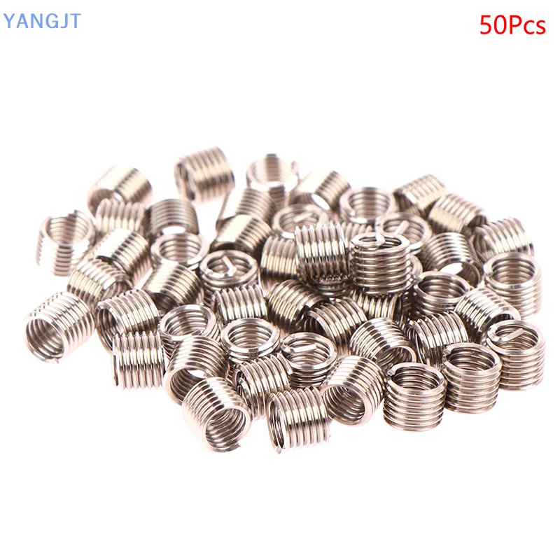 YANGJT 50Pcs Wire Thread Insert M6 X 1.0 1.5D Insert Helicoil Wire ...