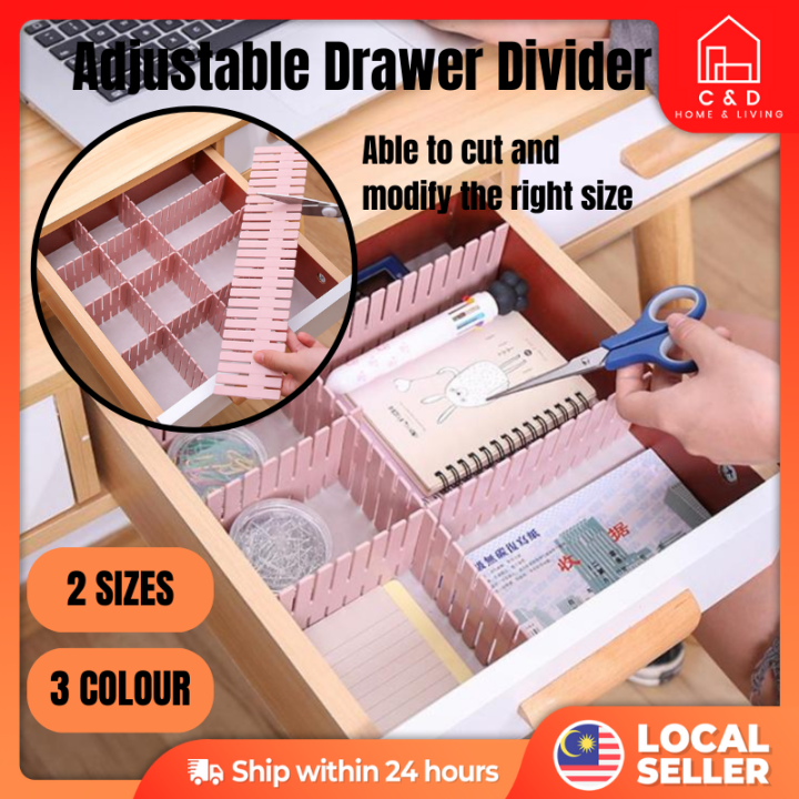 Adjustable Drawer Divider Household DIY Storage Shelves Organizer ...