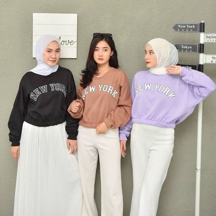 Sabiya Outfit - New York Crop | Lazada Indonesia