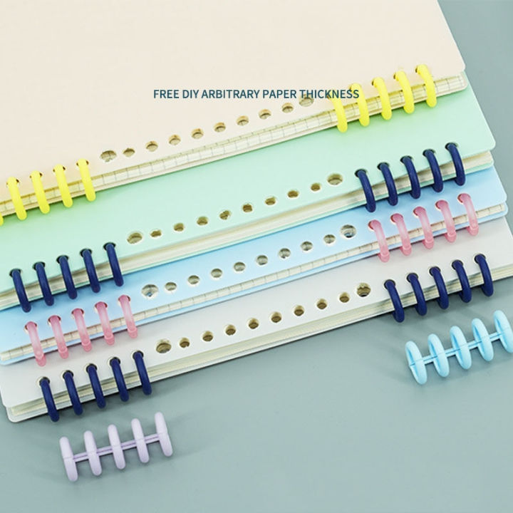 5 Holes Transparent Plastic Ring Binder Pastel Color (for 20/26/30 ...