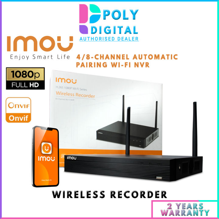 Imou Wireless Recorder 1080p FHD 4 / 8-Channel Wireless CCTV Wi-Fi NVR ...