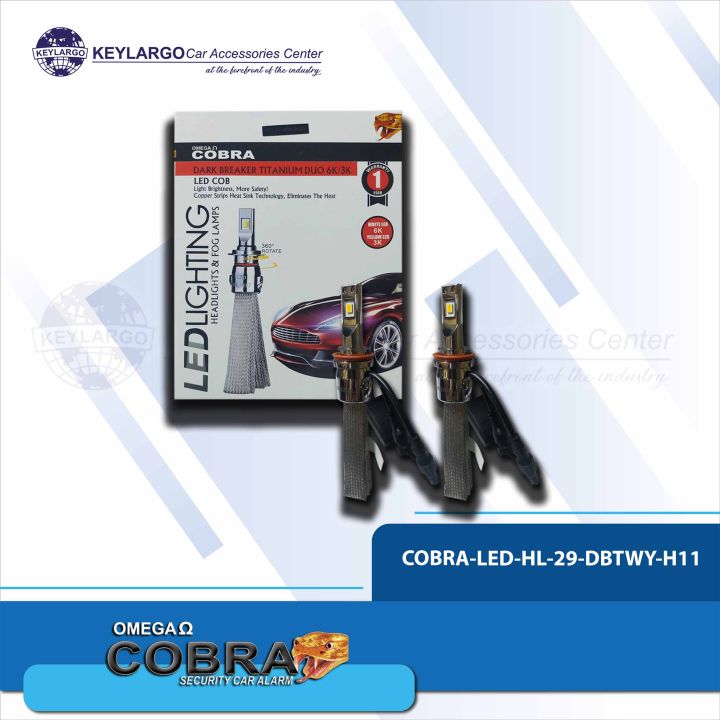 COBRA LED HEADLIGHT 4800 LUMEN (DARK BREAKER H11) | Lazada PH