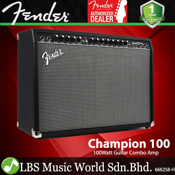 Fender Champion 100 Watt 2x12 Inch Amplifier Electric Guitar Combo Amp ...